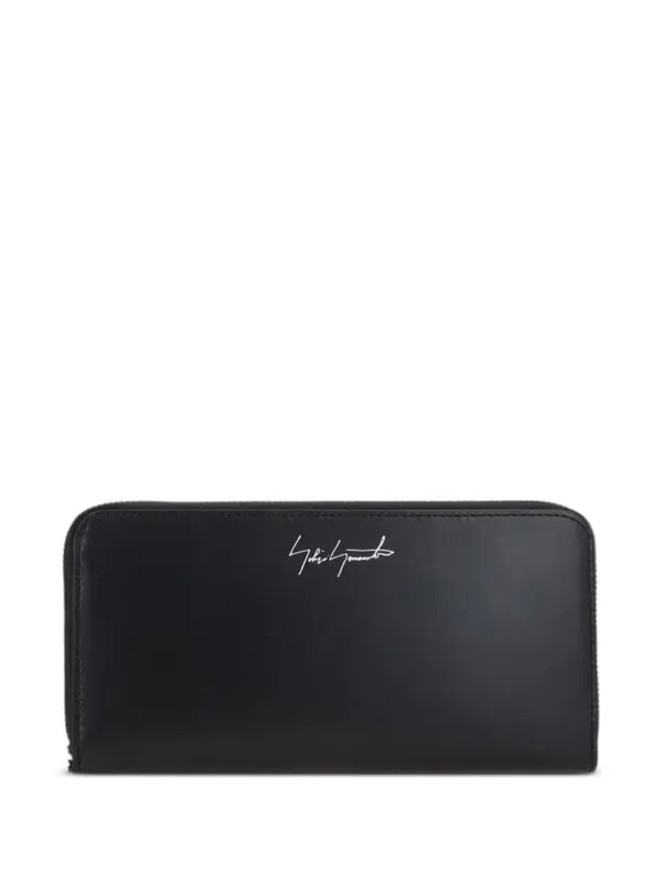 Yohji Yamamoto Logo-print Leather Wallet - Black