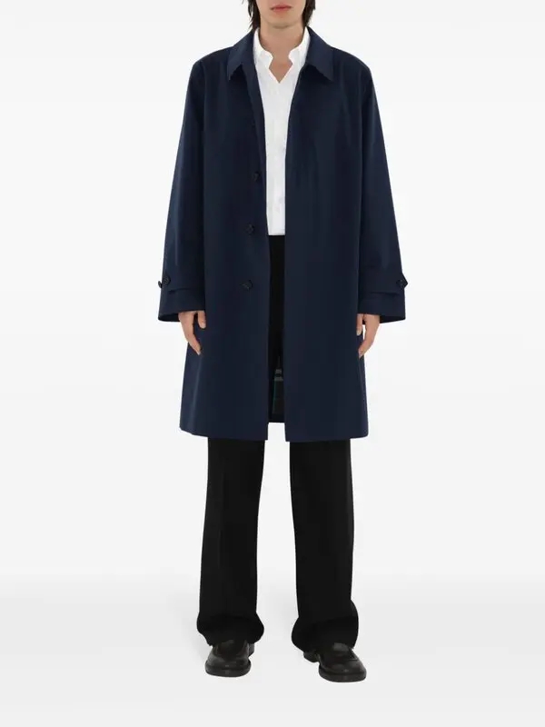 Burberry Water-resistant Cotton Car Coat - Blue