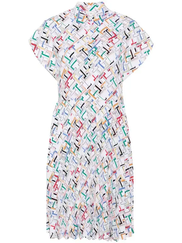 Tommy Hilfiger Th Monogram Midi Shirt Dress In White - 78% Off |  Editorialist