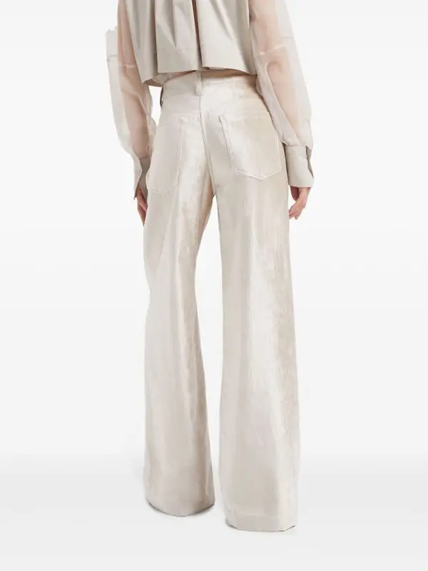 Brunello Cucinelli Shimmer Wide-leg Trousers