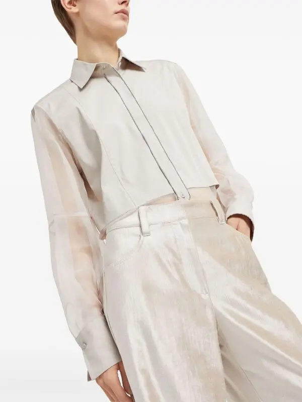 Brunello Cucinelli Shimmer Wide-leg Trousers