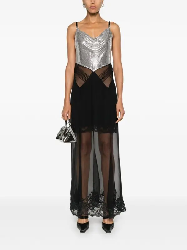 Rabanne Mesh-Chain Semi-Sheer Maxi Dress In Black - 47% Off | Editorialist
