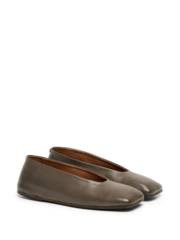 Marsèll Square-toe Ballerina Shoes - Brown