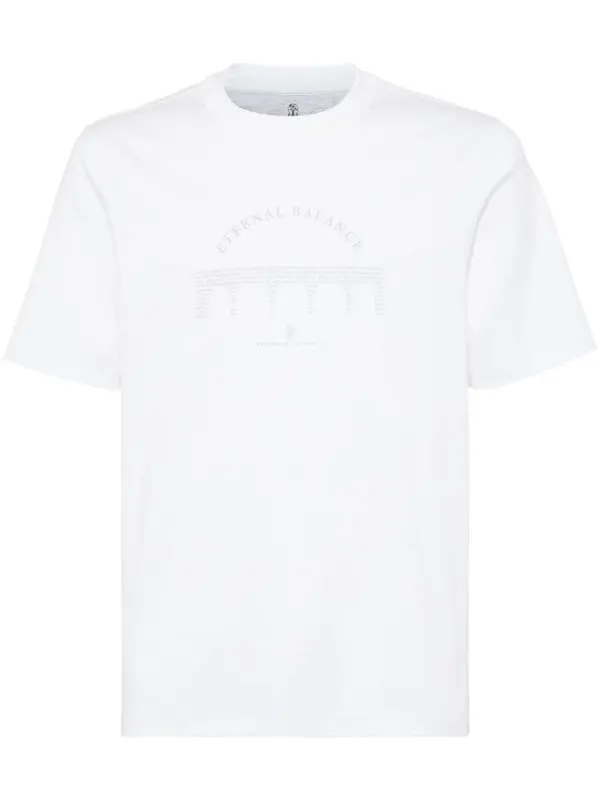 Brunello Cucinelli Slogan-print Crew-neck T-shirt
