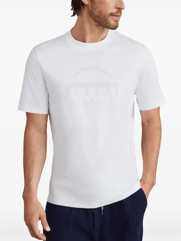 Brunello Cucinelli Slogan-print Crew-neck T-shirt