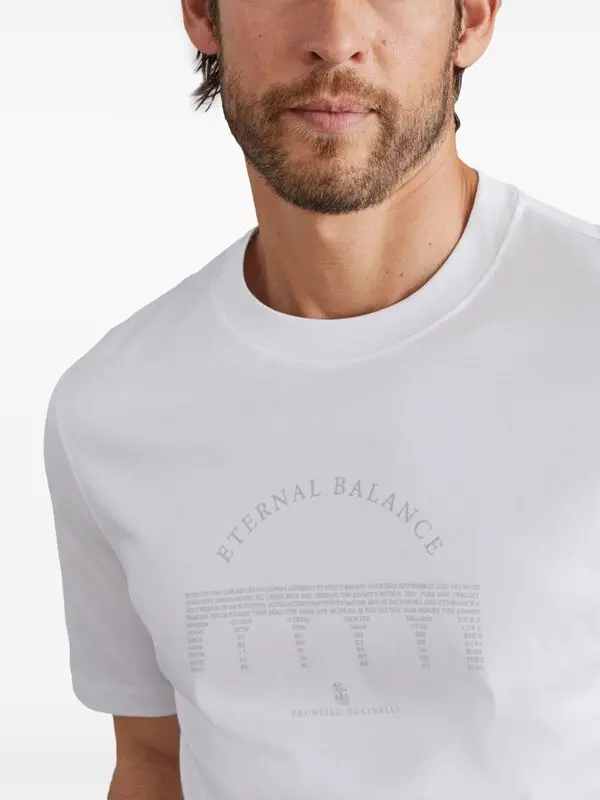 Brunello Cucinelli Slogan-print Crew-neck T-shirt