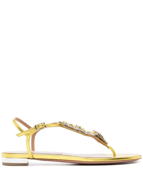 AQUAZZURA Gin Tonic Metallic Sandals