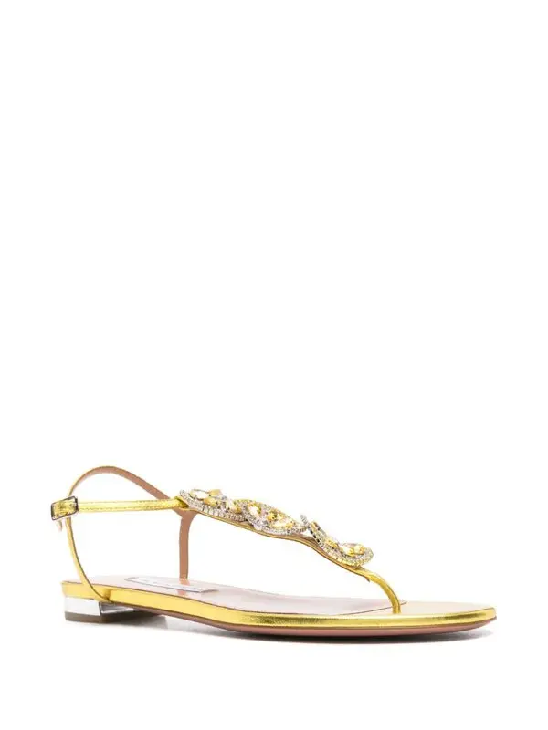 AQUAZZURA Gin Tonic Metallic Sandals
