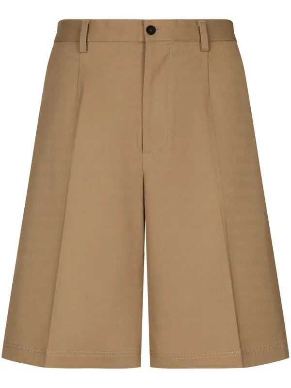 Dolce & Gabbana Pleat-detail Bermuda Shorts - Neutrals