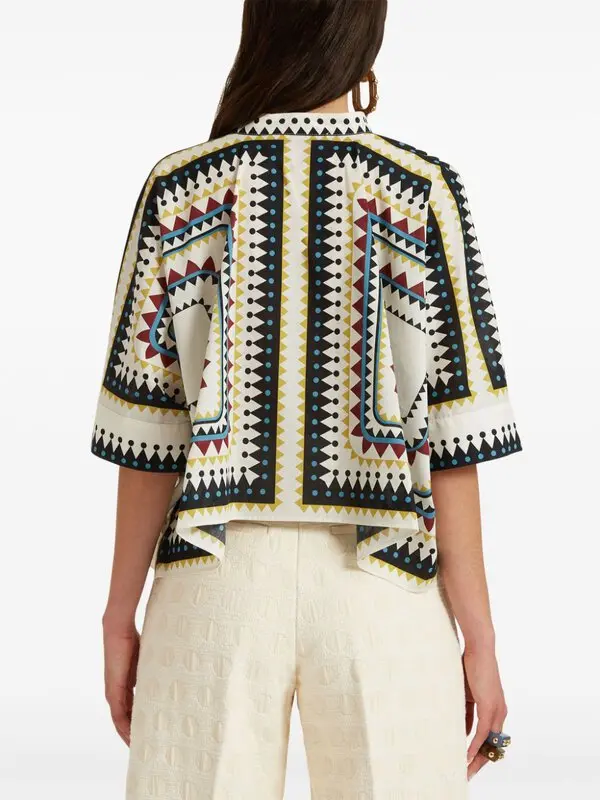La DoubleJ Geometric Print Cotton Shirt