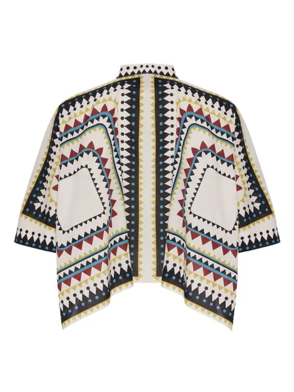 La DoubleJ Geometric Print Cotton Shirt