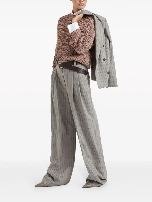 Brunello Cucinelli Wide-leg Wool Trousers