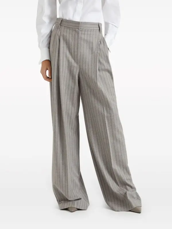 Brunello Cucinelli Wide-leg Wool Trousers