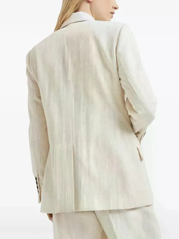 Brunello Cucinelli Corduroy Double-breasted Blazer - Neutrals