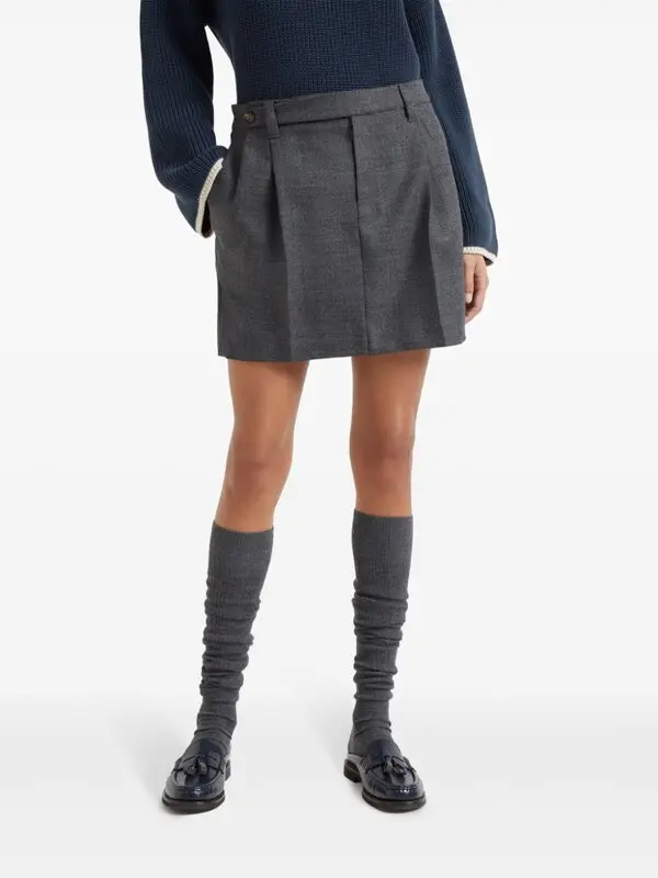 Brunello Cucinelli Tailored Virgin Wool Miniskirt