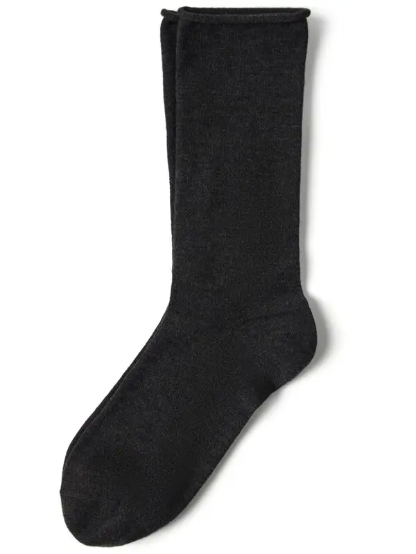 Brunello Cucinelli Wool-blend Calf Socks - Black