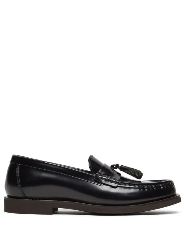 Brunello Cucinelli Monili-tassel Polished Leather Loafers