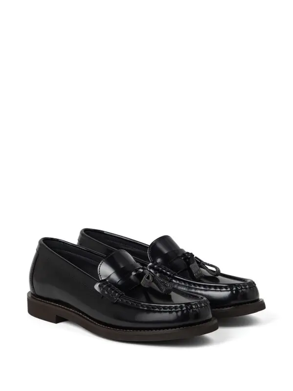 Brunello Cucinelli Monili-tassel Polished Leather Loafers