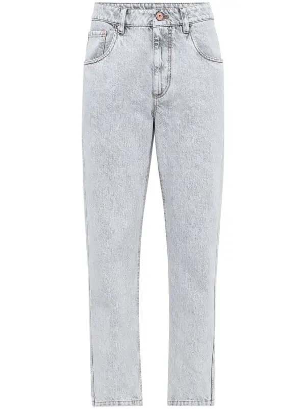 Brunello Cucinelli Mid-rise Tapered Jeans - Blue