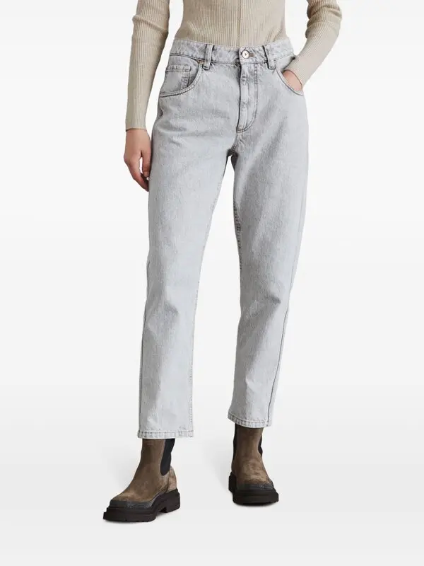 Brunello Cucinelli Mid-rise Tapered Jeans - Blue