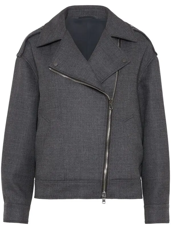 Brunello Cucinelli Virgin Wool Biker Jacket