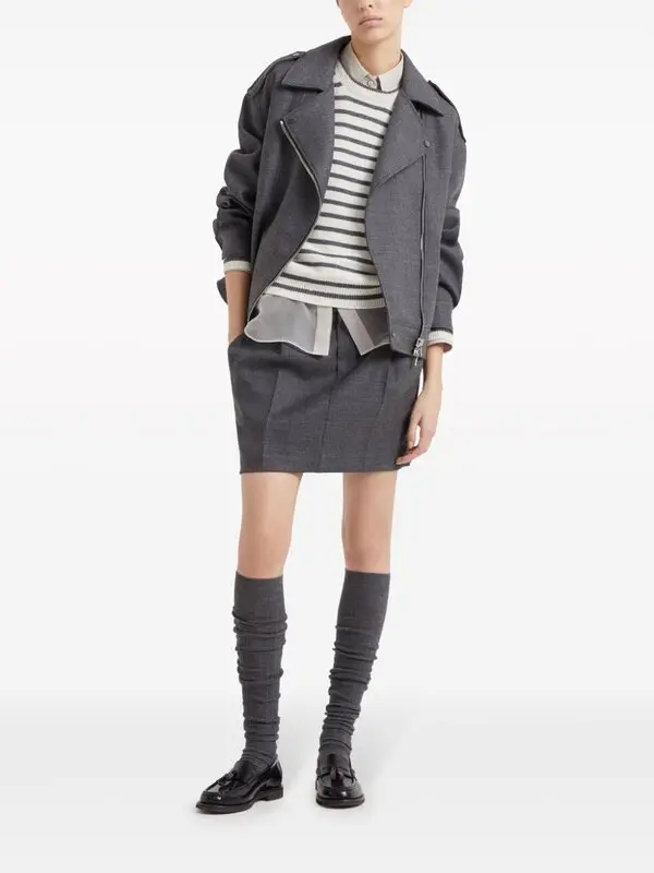 Brunello Cucinelli Virgin Wool Biker Jacket