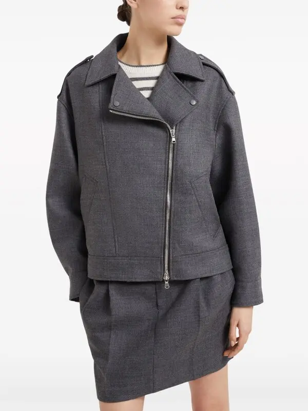 Brunello Cucinelli Virgin Wool Biker Jacket