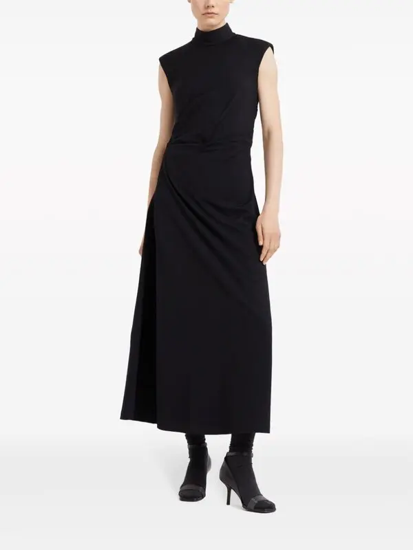 Brunello Cucinelli High-neck Draped Midi Dress