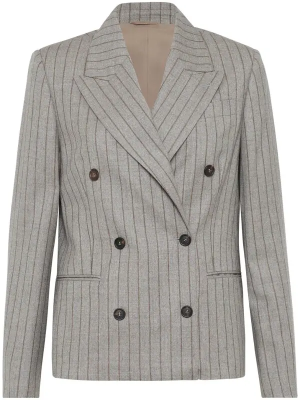Brunello Cucinelli Pinstripe Double-breasted Blazer