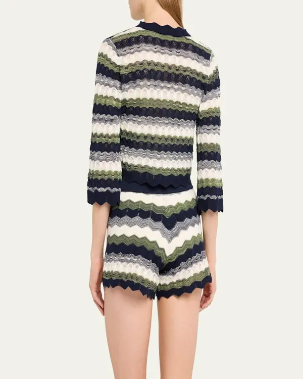 Ramy Brook Nell Wavy Knit Cardigan