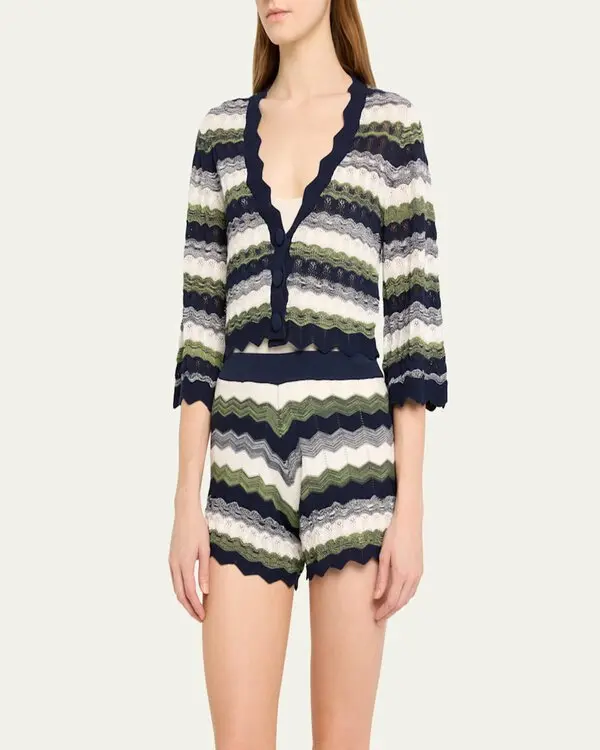 Ramy Brook Nell Wavy Knit Cardigan