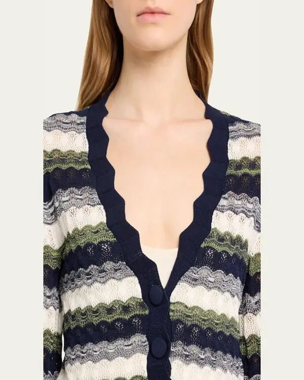Ramy Brook Nell Wavy Knit Cardigan