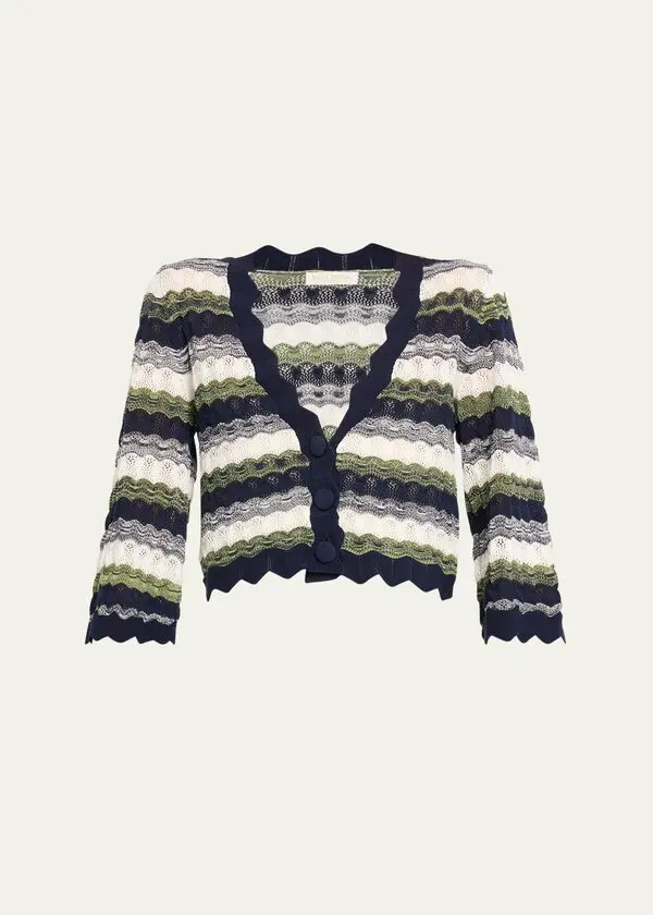 Ramy Brook Nell Wavy Knit Cardigan