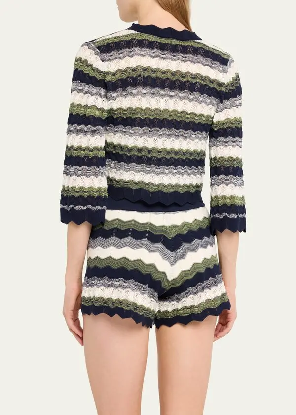 Ramy Brook Nell Wavy Knit Cardigan