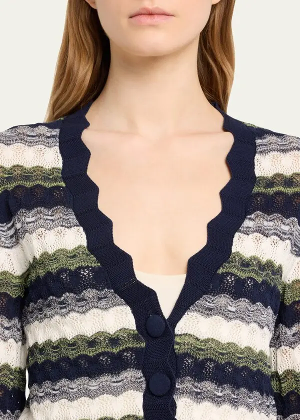 Ramy Brook Nell Wavy Knit Cardigan