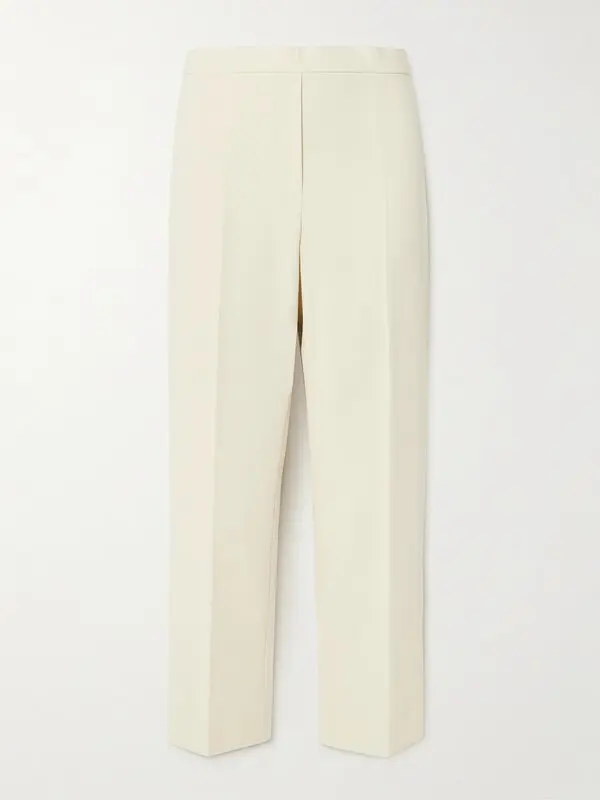Theory Treeca Crepe Slim-leg Trousers - Neutrals