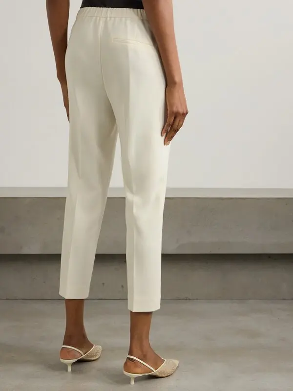 Theory Treeca Crepe Slim-leg Trousers - Neutrals