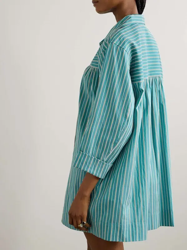BODE Shore Stripe Quincy Mini Shirt Dress