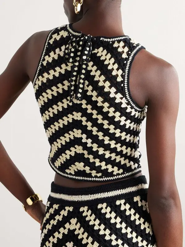 Zimmermann Halliday Cropped Crochet Tank