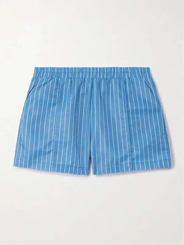Staud Taurus Striped Shell Shorts - Blue