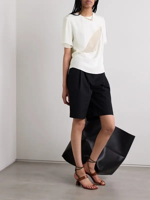 PETER DO Slash Silk And Chiffon T-shirt