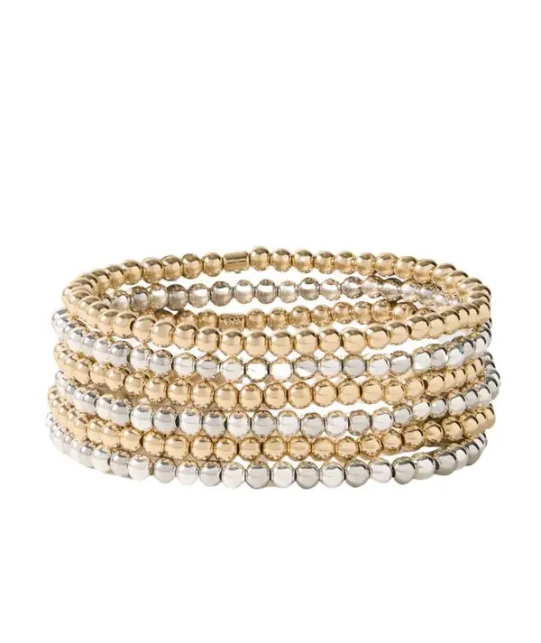 ROXANNE ASSOULIN Mixed Metals Set Of Six Bracelets - Silver