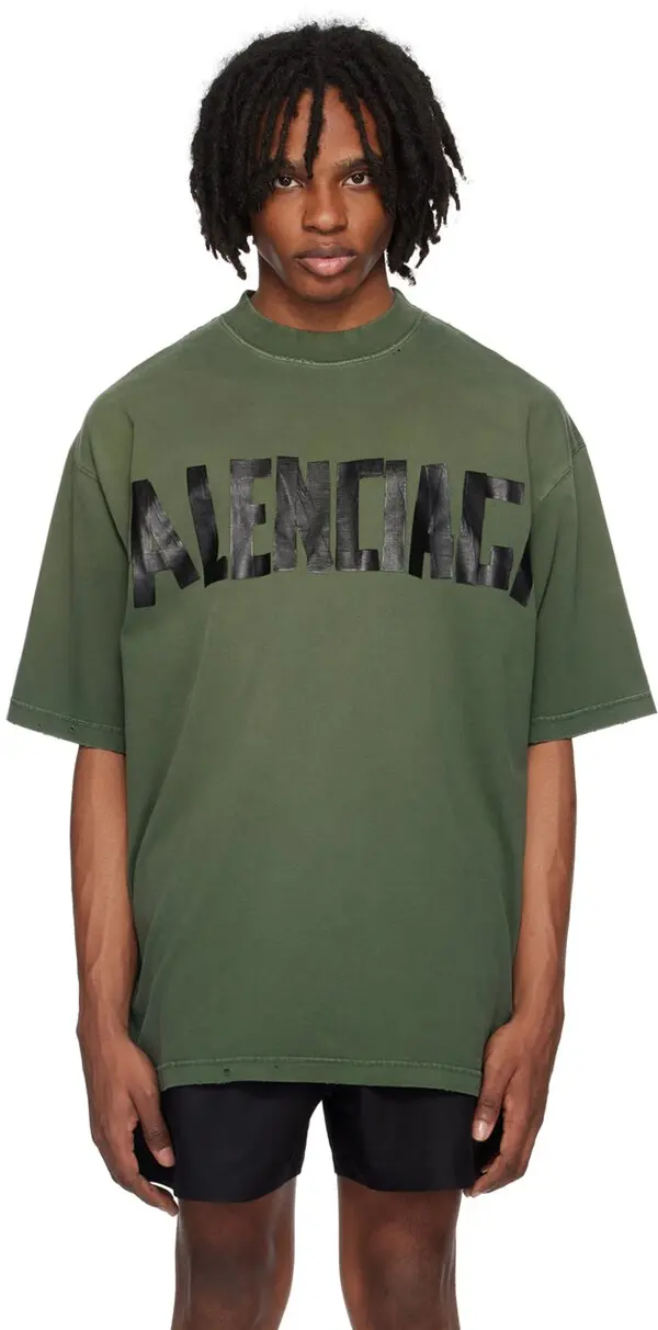 Balenciaga Green Tape Type T-Shirt - 3004 | Editorialist