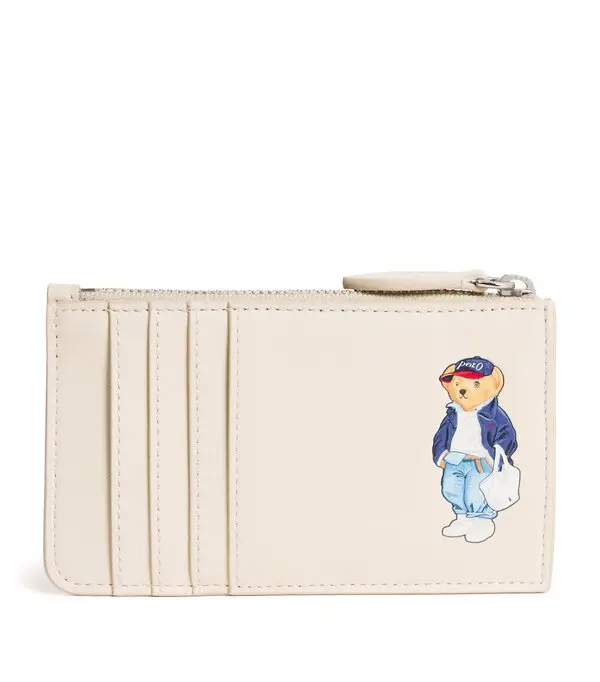 Polo Ralph Lauren Leather Polo Bear Card Holder - Ivory