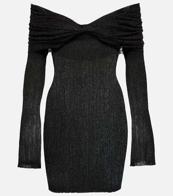 AYA MUSE Off-shoulder Ribbed-knit Minidress