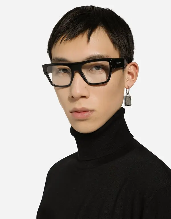 Dolce & Gabbana Creole Earring With Logo And Rhinestones