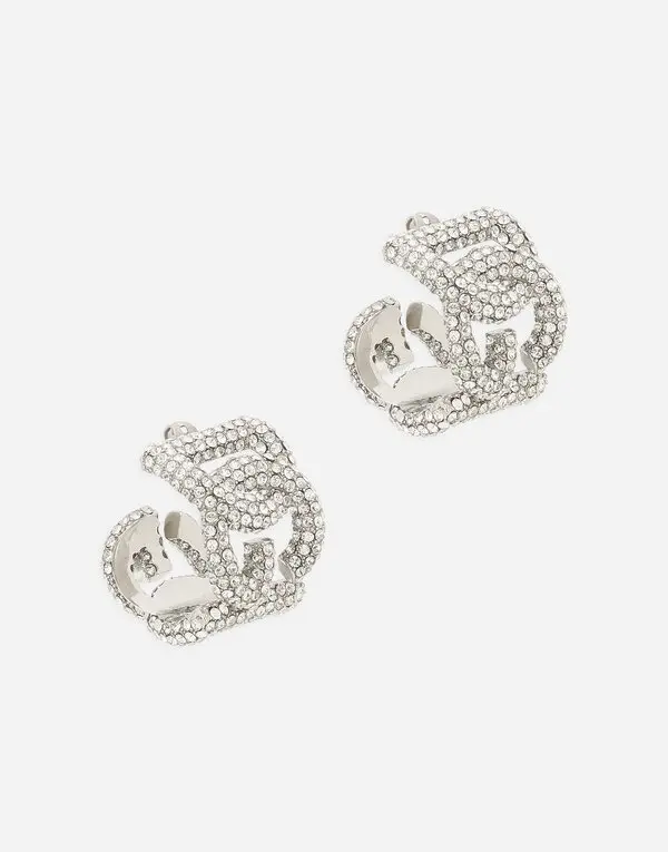 Dolce & Gabbana Rhinestone Earrings With Dg Logo