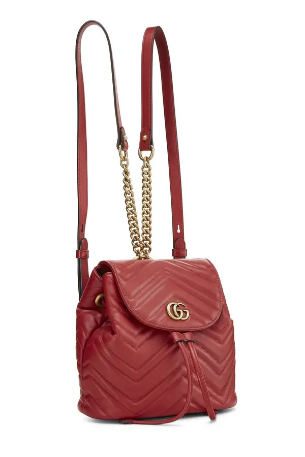 Gucci Leather Gg Marmont Backpack