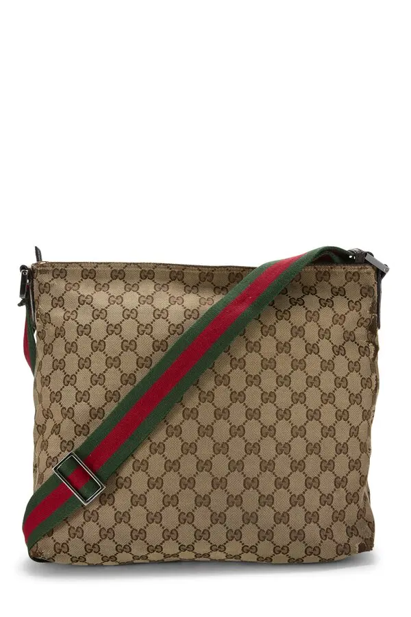 Gucci Original Gg Canvas Web Pocket Messenger Bag