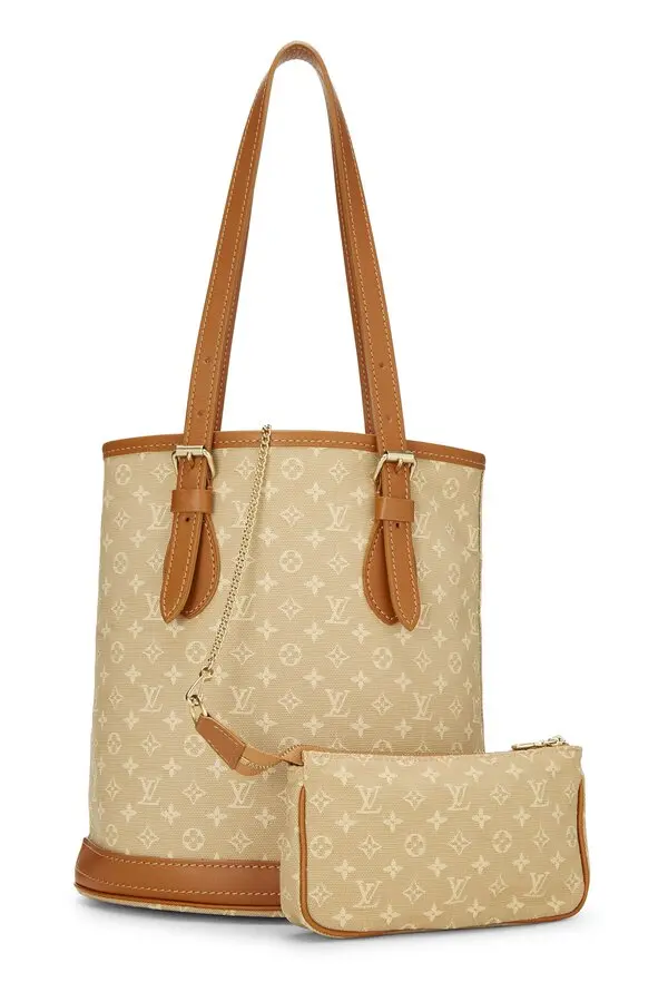LOUIS VUITTON Monogram Mini Lin Bucket Bag - Beige